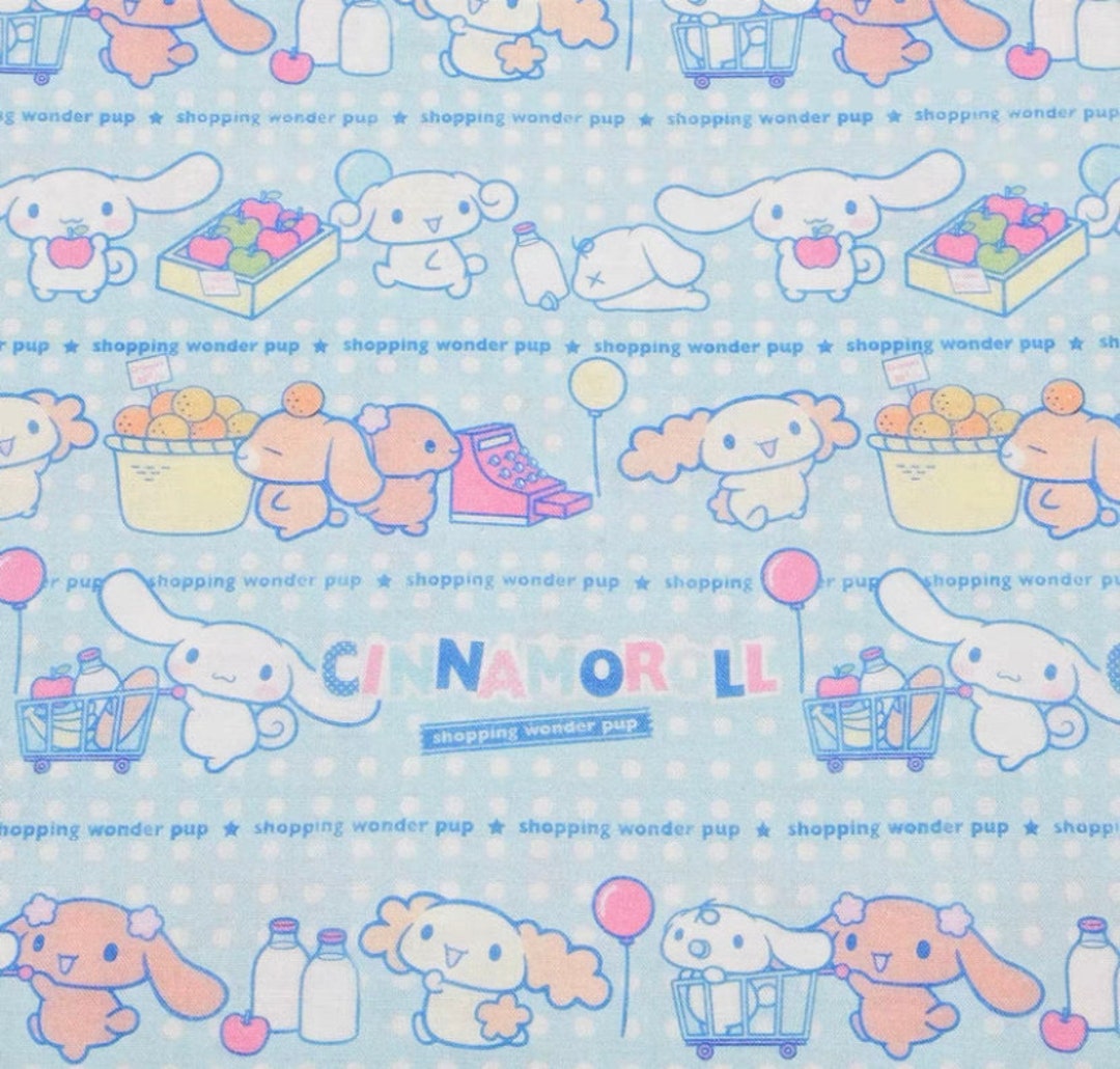 Cute Cartoon Sanrio Cinnamoroll Cotton, Diy Sewing Fabric by Half Yard ...