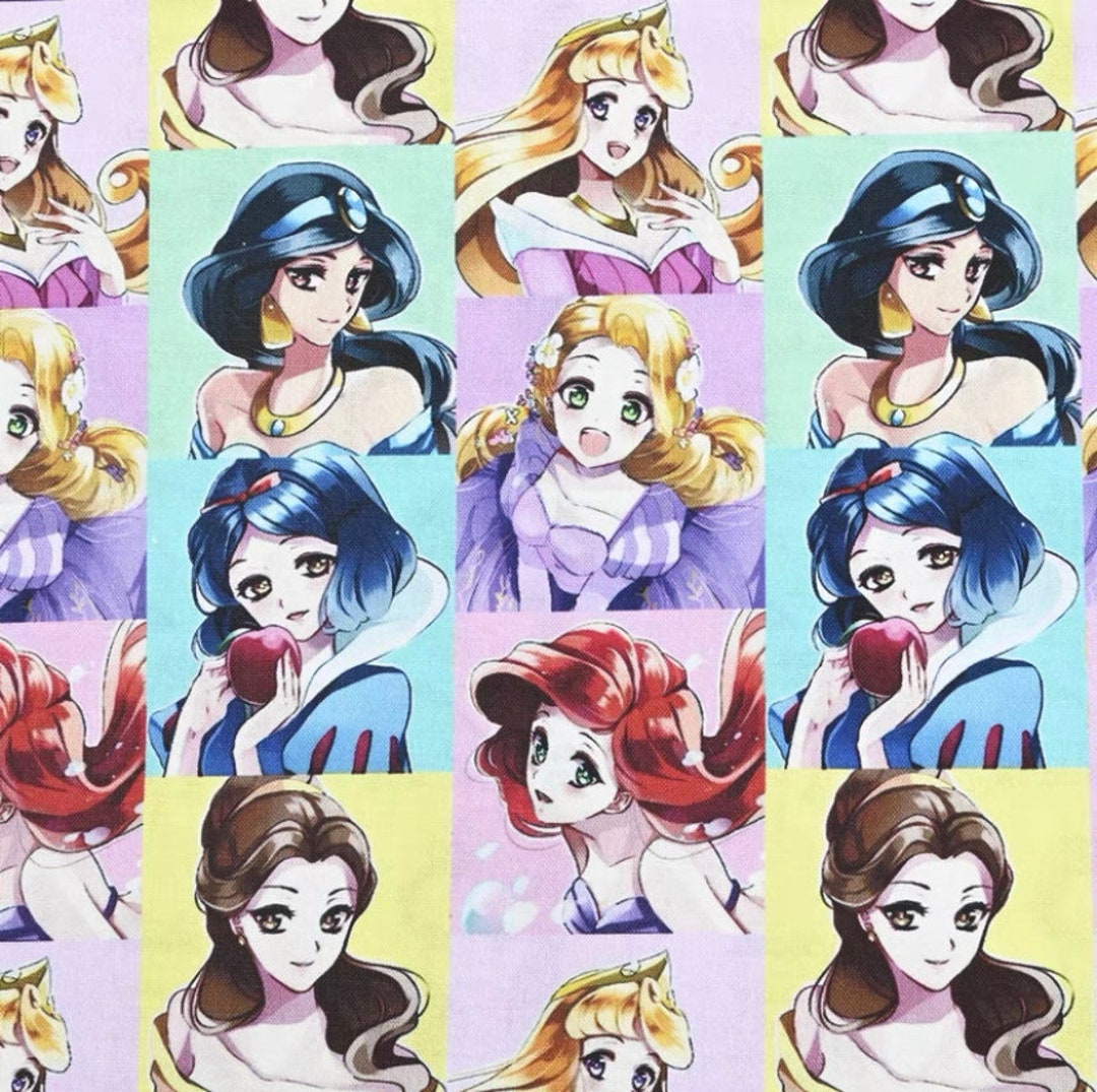 Cute Cartoon Disney Princess Cotton, Diy Sewing Fabric - Etsy