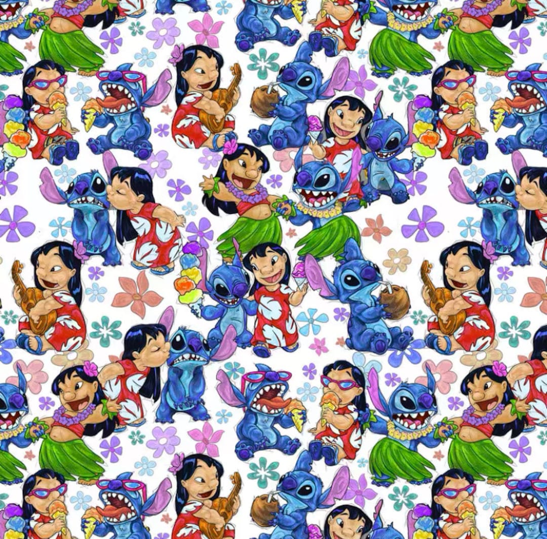 Cute Cartoon Stitch Cotton, Diy Sewing Fabric by Half Yard - Etsy