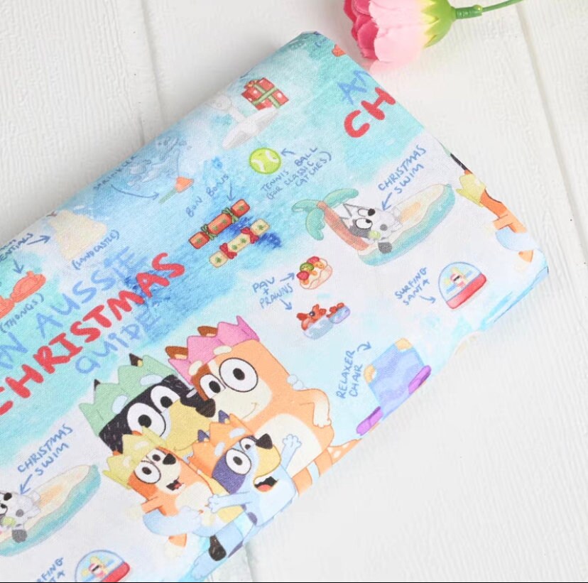 Cute Cartoon Bluey Cotton, Diy Sewing Fabric by Half Yard - Etsy