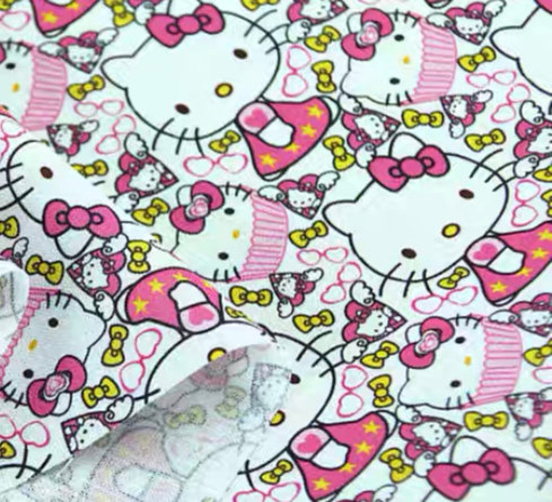 Cute Cartoon Kitty, Cotton, Diy Sewing Fabric by Half Yard - Etsy