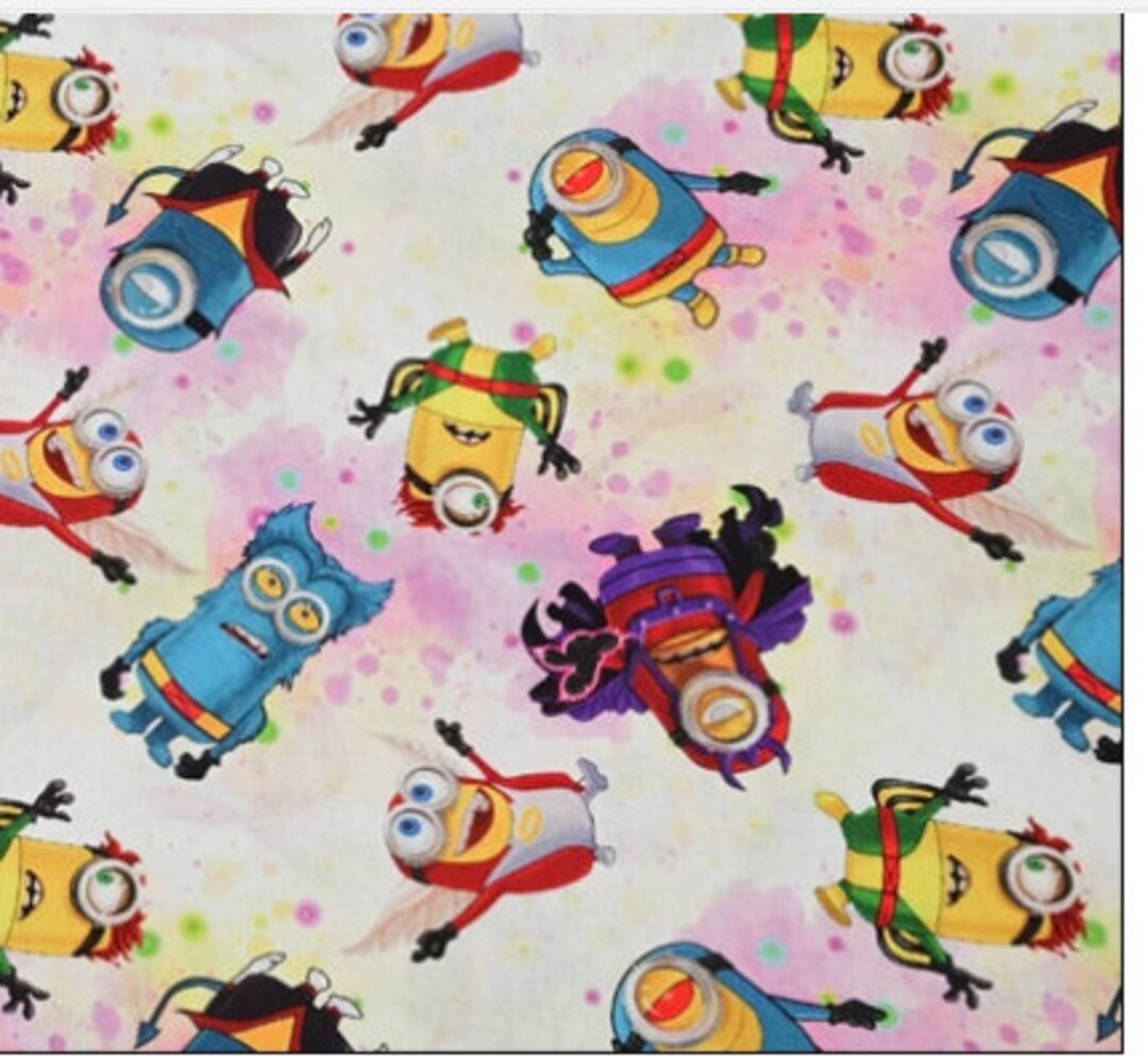 Cute Cartoon Minions Cotton, Diy Sewing Fabric by Half Yard - Etsy