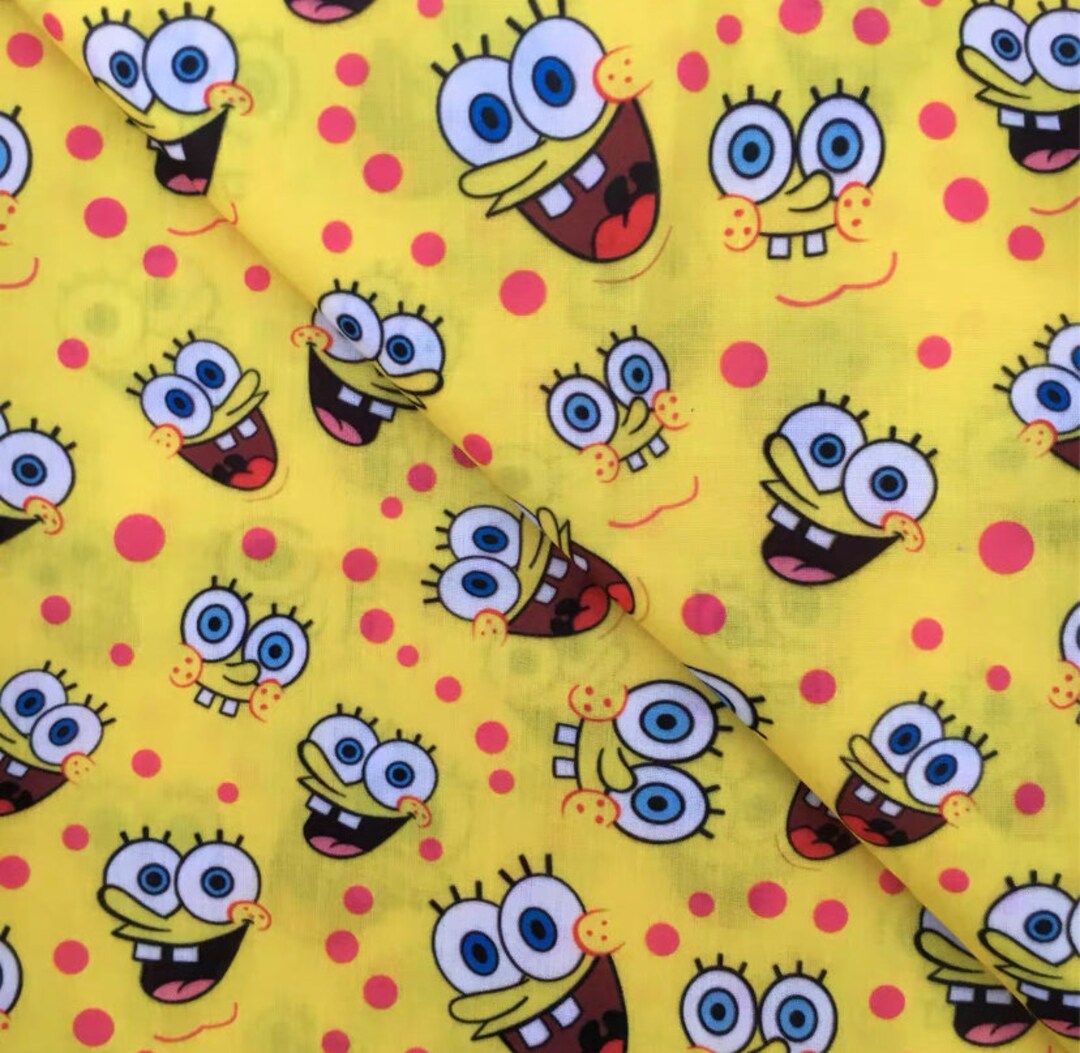 Cute Spongebob Polyester Cotton, Diy Sewing Fabric - Etsy