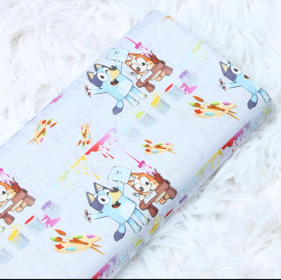 Cute Cartoon Bluey and Bingo Cotton, Diy Sewing Fabric by Half Yard - Etsy