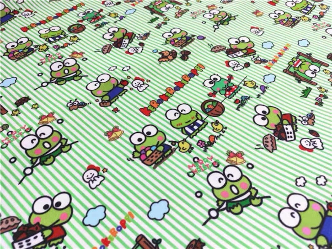 Cute Cartoon Keroppi Canvas Khaki Twill Fabric DIY - Etsy