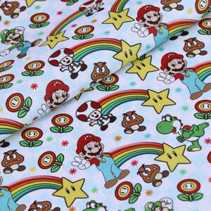 Cute Cartoon Mario , Cotton, Diy Sewing Fabric by Half Yard - Etsy
