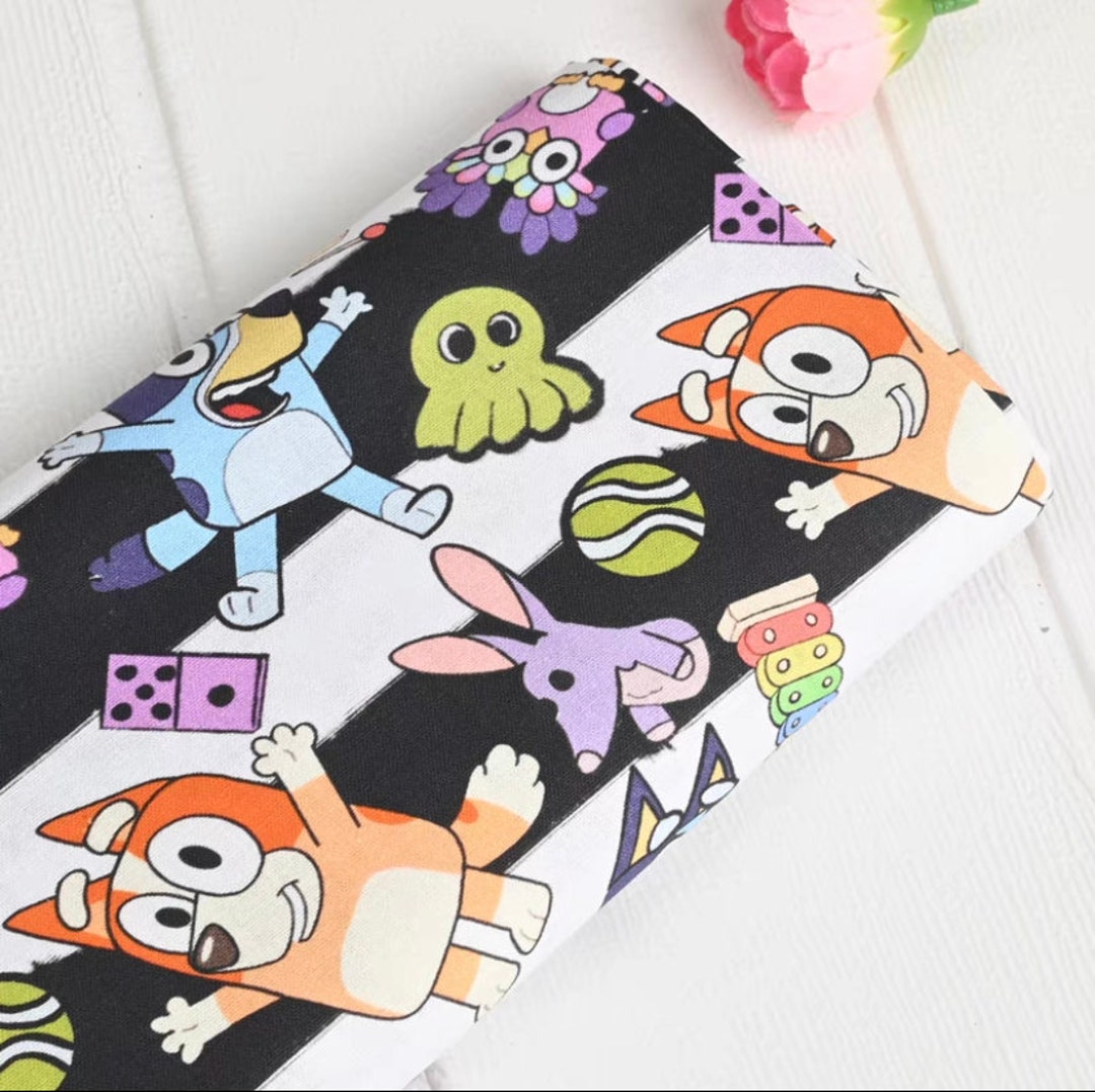 Cute Cartoon Bluey Cotton, Diy Sewing Fabric by Half Yard - Etsy