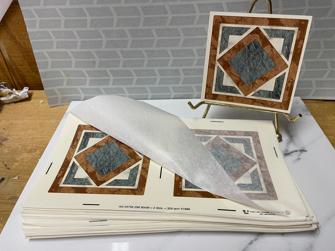 Waterslide Ceramic Decal Marbleized Geometric 3-1/2" Sq. (terracotta ...
