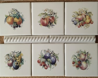 Ceramic Fruit Tile - Etsy