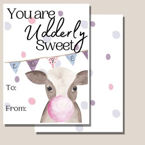 Cow Valentines Cards| Kids Valentines Cards for School| Farm Valentines ...