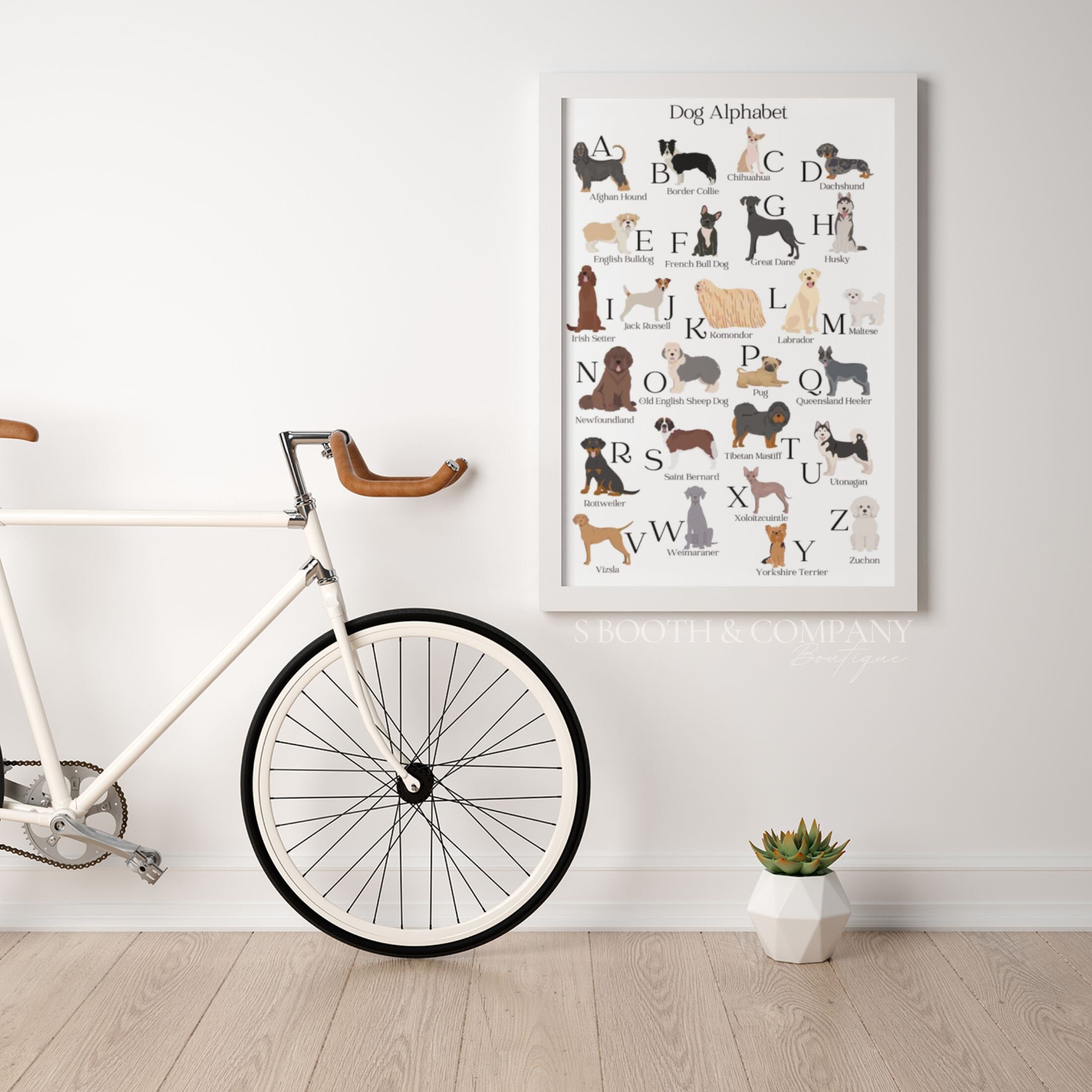 Dog Alphabet Poster| Dog Wall Art| Dog Breeds Poster| Dog Alphabet ...