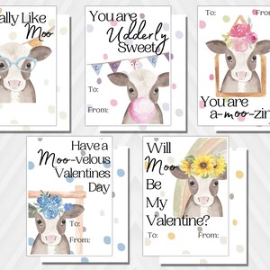Cow Valentines Cards| Kids Valentines Cards for School| Farm Valentines ...