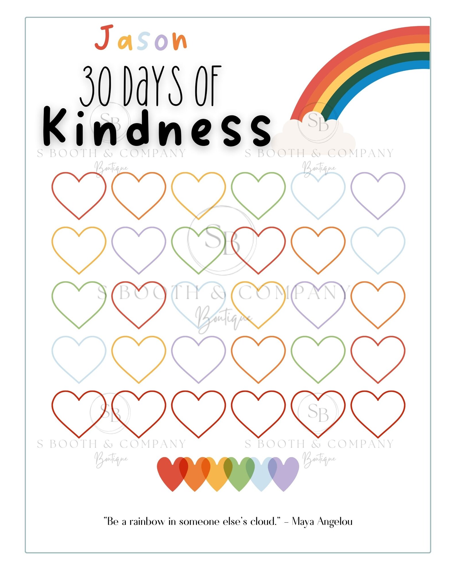 30 Day of Kindness| Goal Tracker for Kids| Habit Tracker Sheets| 30-day ...
