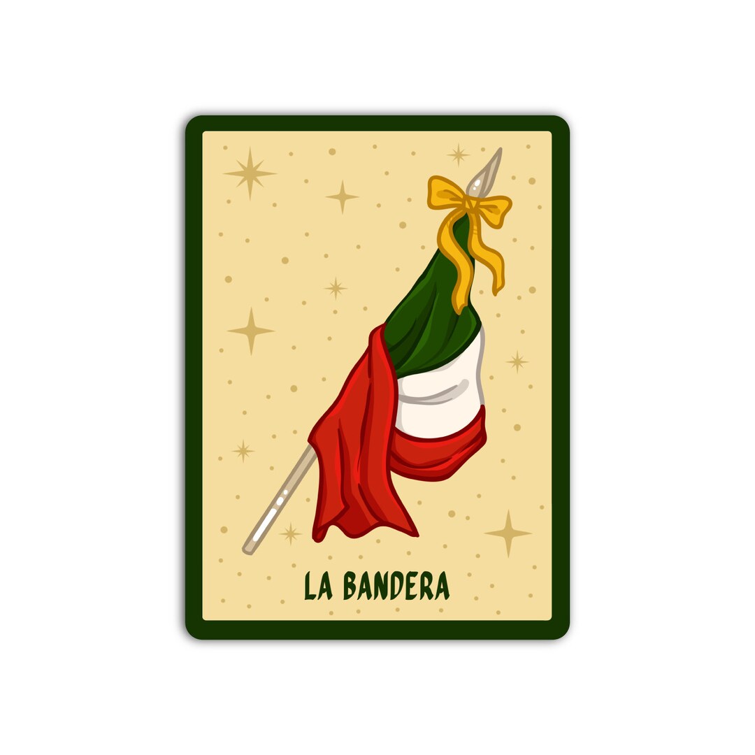 La Bandera Loteria Mexican Raised Spot UV Textured Vinyl Stickers - Etsy
