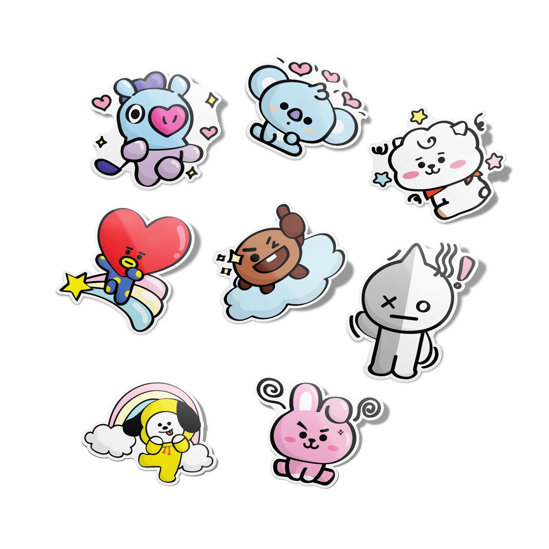BT21 Characters Sticker Pack Raised Spot UV Textured - Etsy Canada