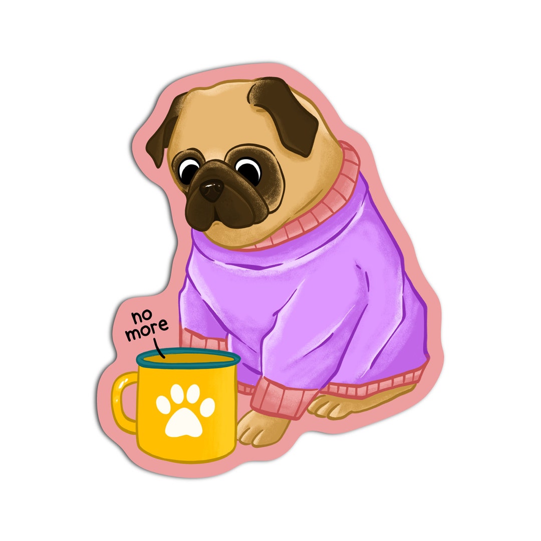 Cute Funny Dog UV Textured Vinyl Waterproof Stickers - Etsy