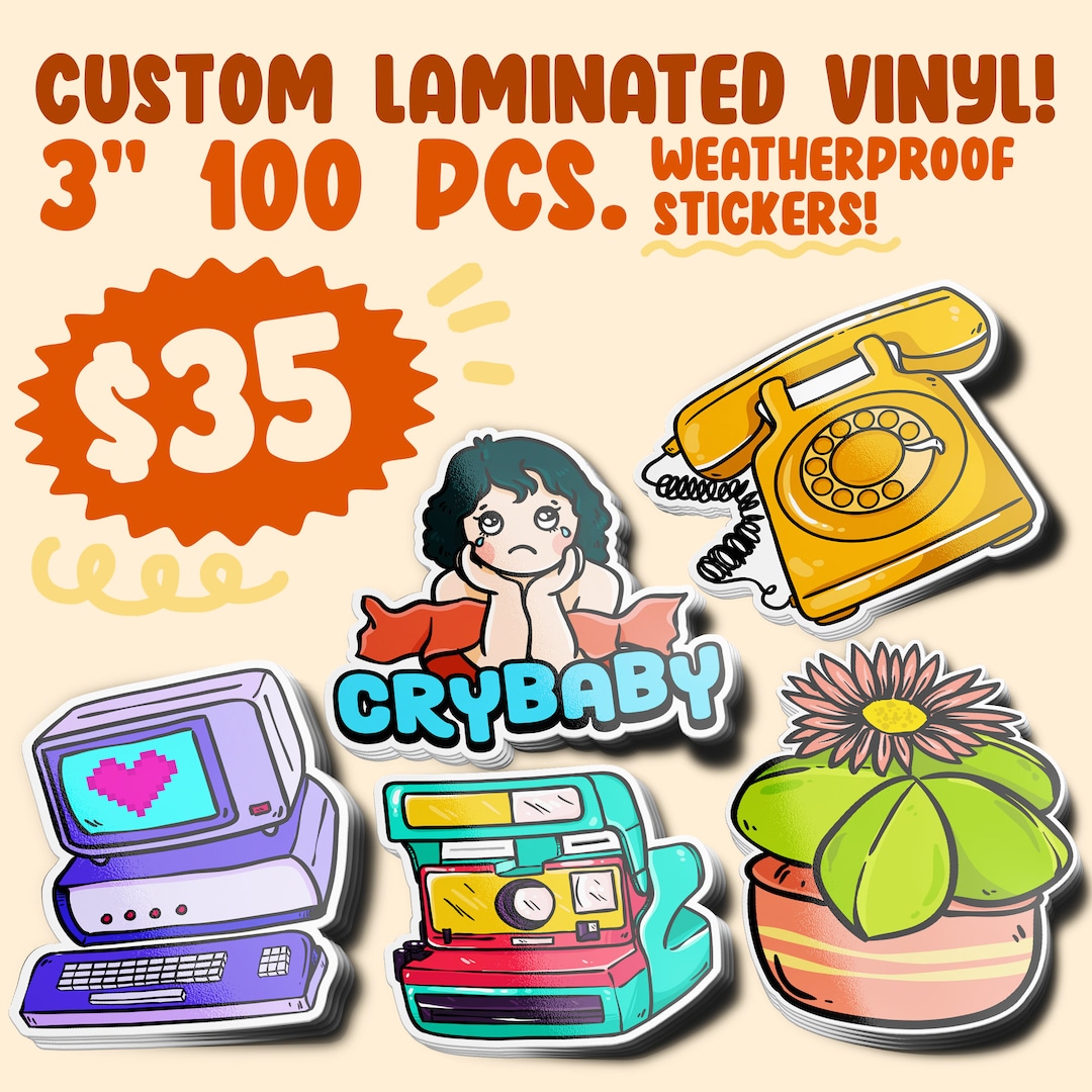 Custom Stickers Laminated Vinyl Weatherproof 5 Mil Premium - Etsy