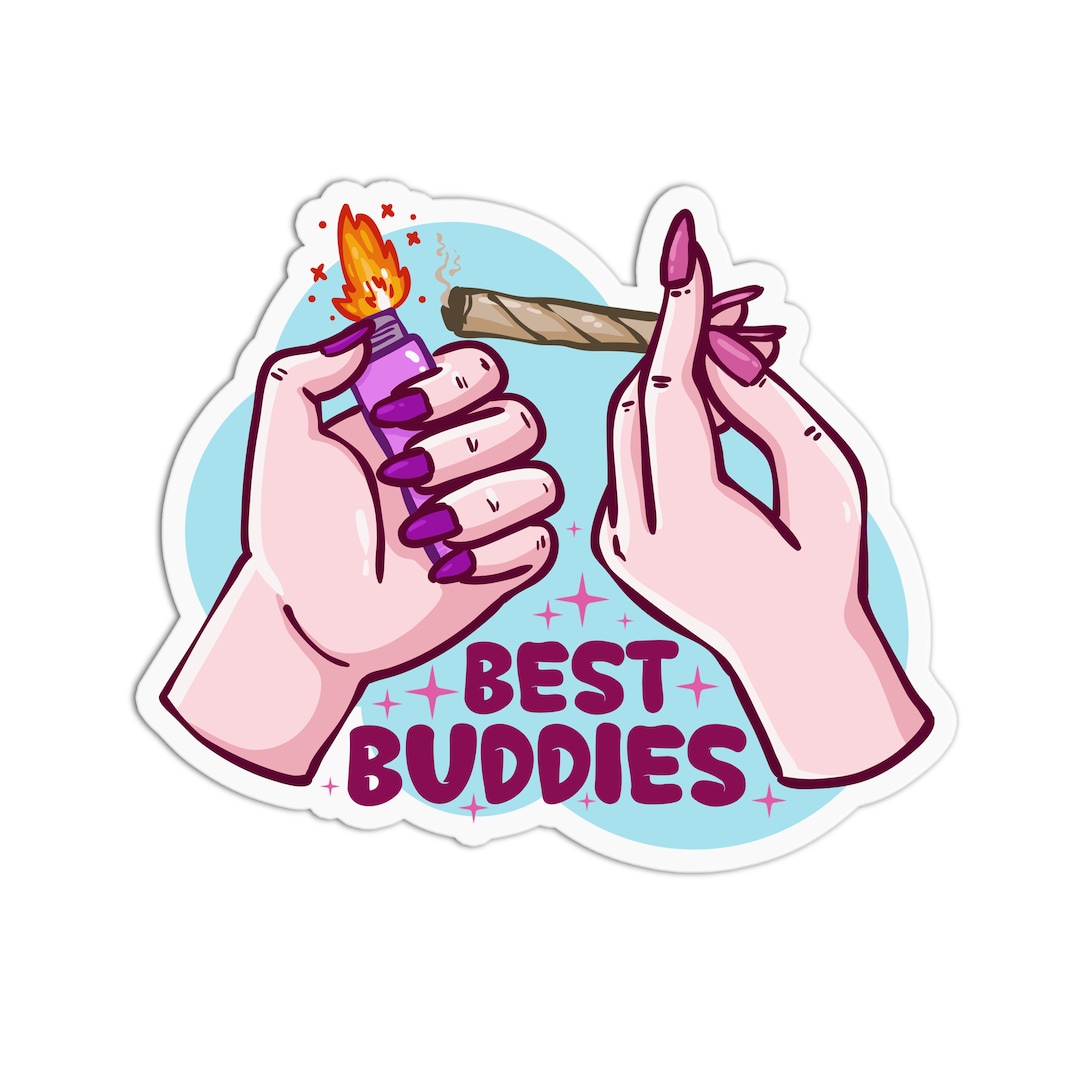 Best Buddies Cute Canna Stickers Uv Textured Vinyl Waterproof Stickers - Etsy