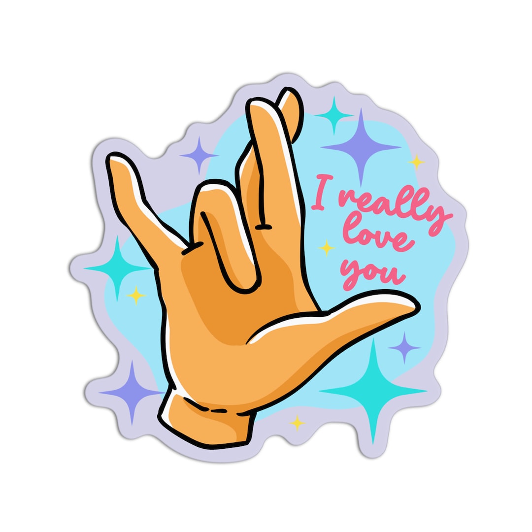 I Really Love You ASL American Sign Language Raised Spot UV Textured ...