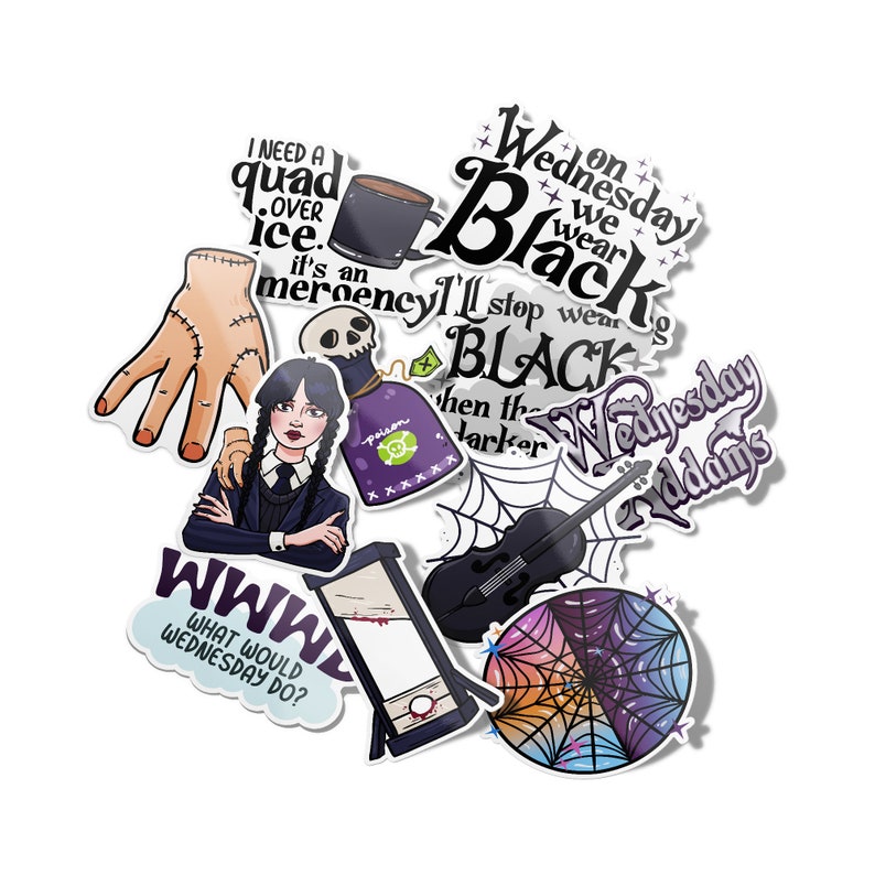 Wednesday Sticker Pack LAMINATED Vinyl Waterproof - Etsy