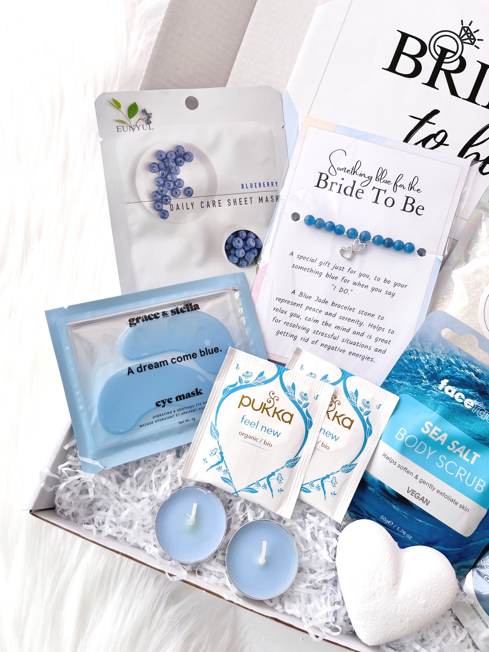 Something Blue Wedding Gift, Bride to Be Blue Jade Bracelet, Hair ...