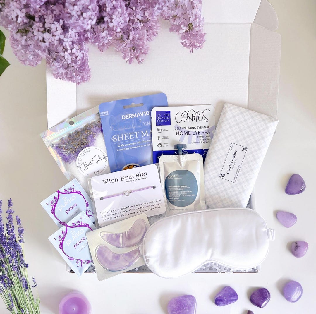 Relaxation Gift Box, Lavender Spa Set, Self Care Package, Sleep Well ...