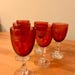 Victorian Antique Ruby Glass Goblets (set of 6) Cranberry Acid Etched ...