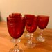 Victorian Antique Ruby Glass Goblets (set of 6) Cranberry Acid Etched ...