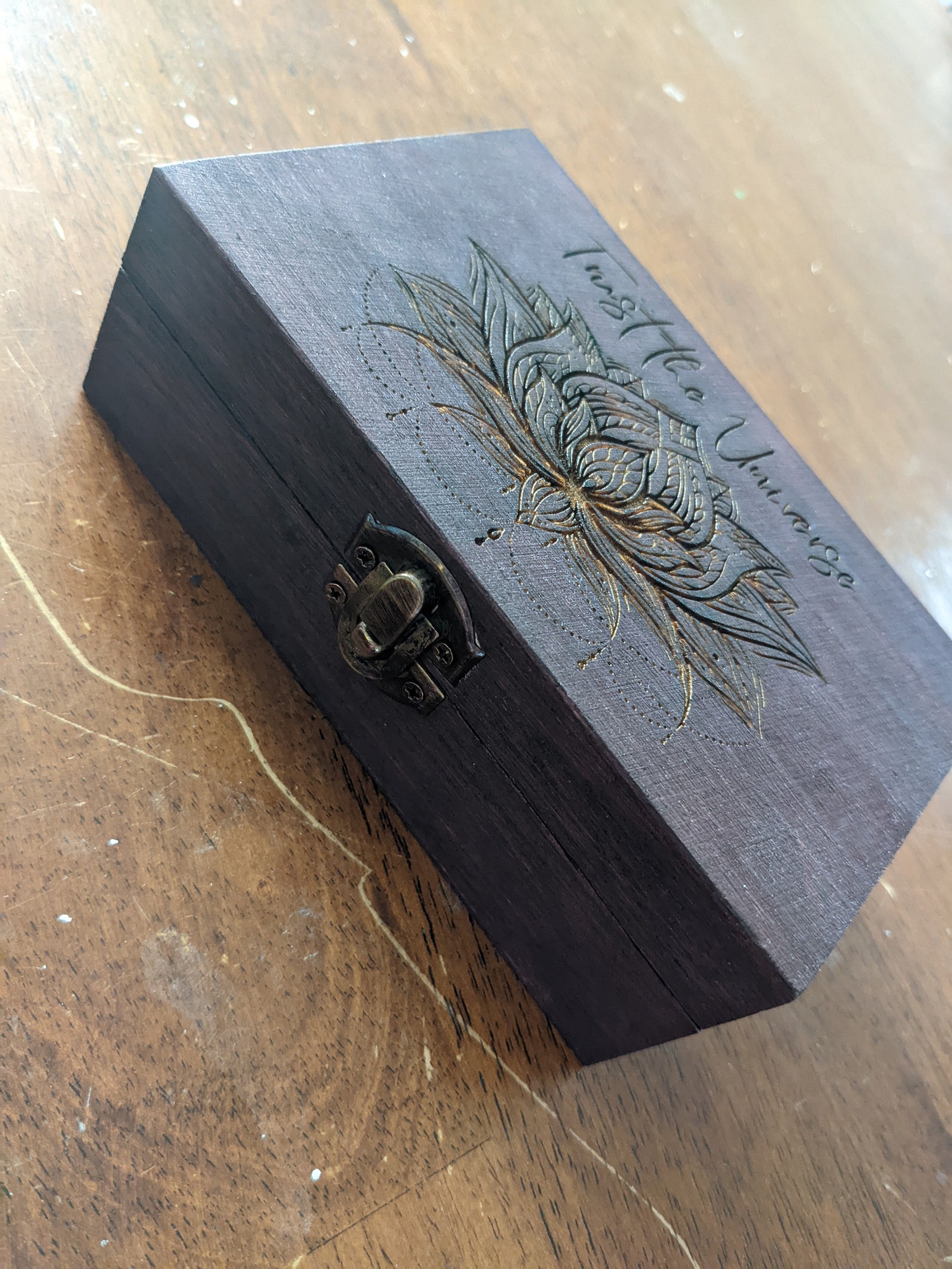 Engraved Wood Tarot Card Box: Crystal Storage, Witchy Altar Supplies ...