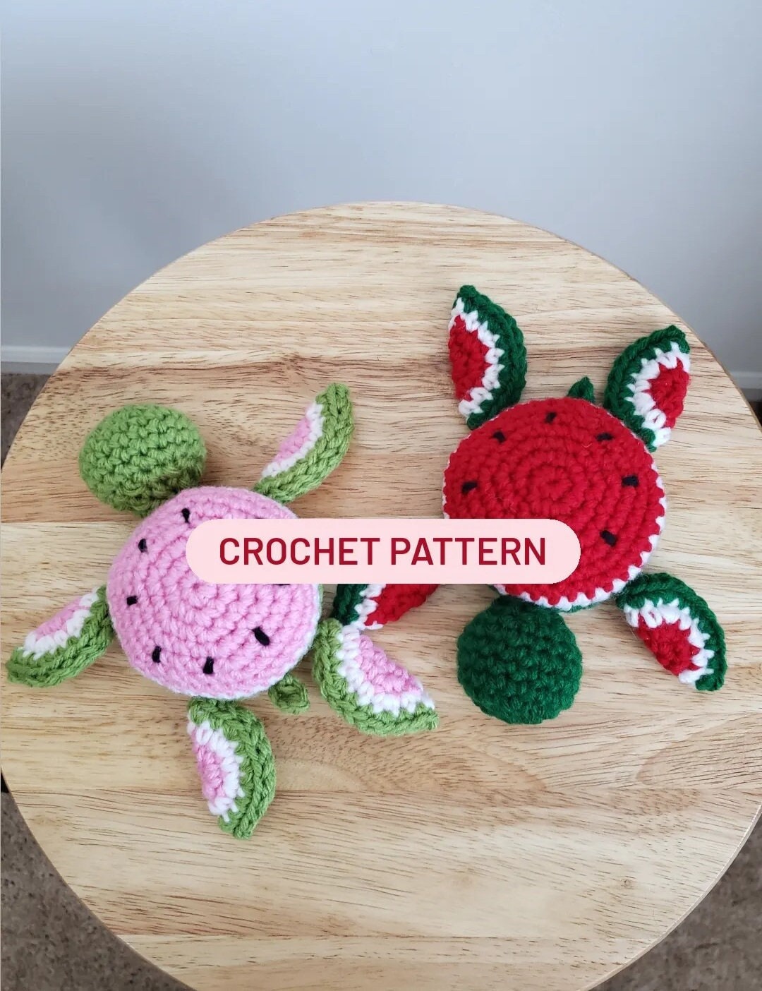 Watermelon Slice Crochet Turtle Pattern, Amigurumi Patterns, Easy ...