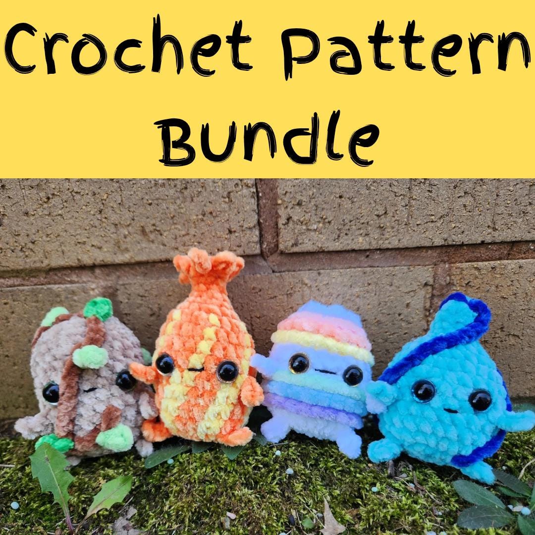 Little Elementals Amigurumi Crochet Pattern Bundle, No Sew Crochet ...
