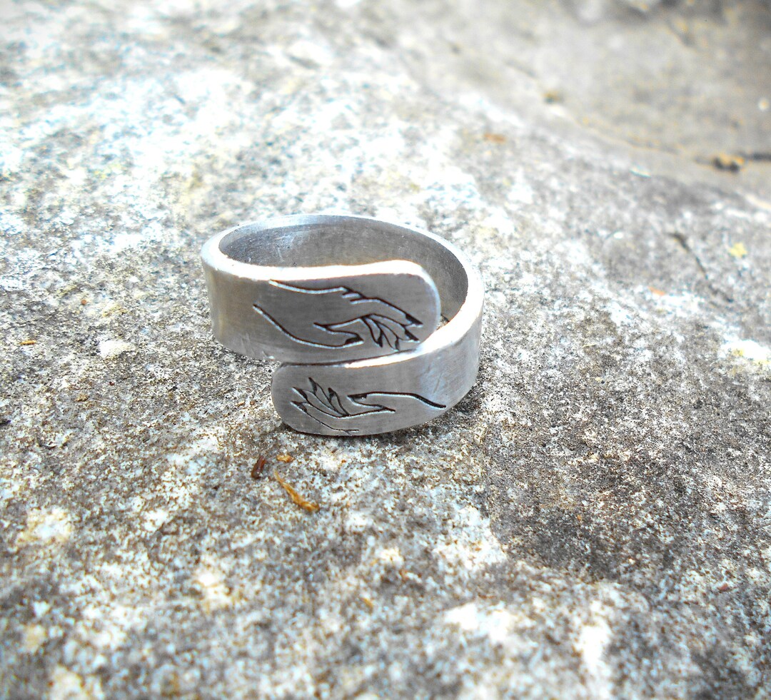 Hand Hug Ring, Hands Wrap Ring, Hugging Hands Ring, Love Gift for ...