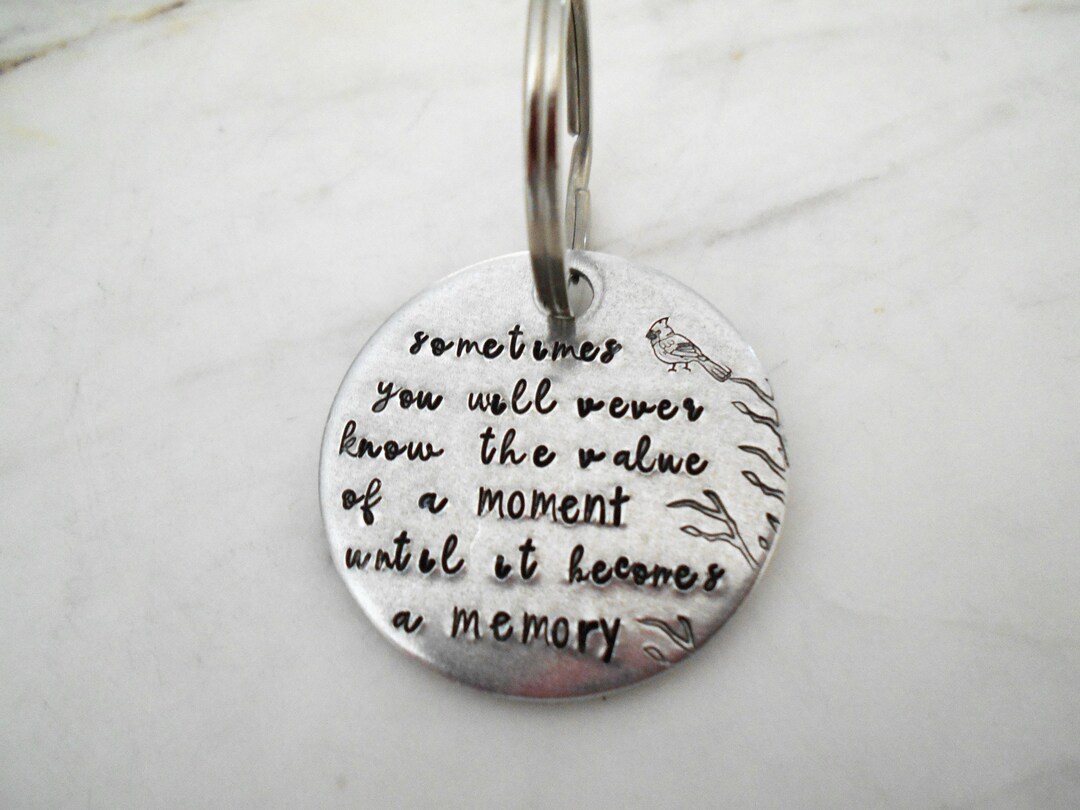 Hand Stamped Cardinal Keychain: Grieving Gift for Mom - Etsy