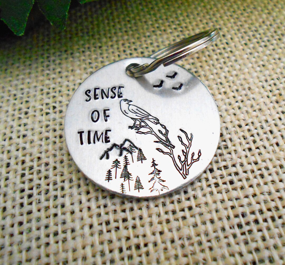 Sense of Time Keychain, Raven Keychain, Awareness Keychain, Outdoorsy ...