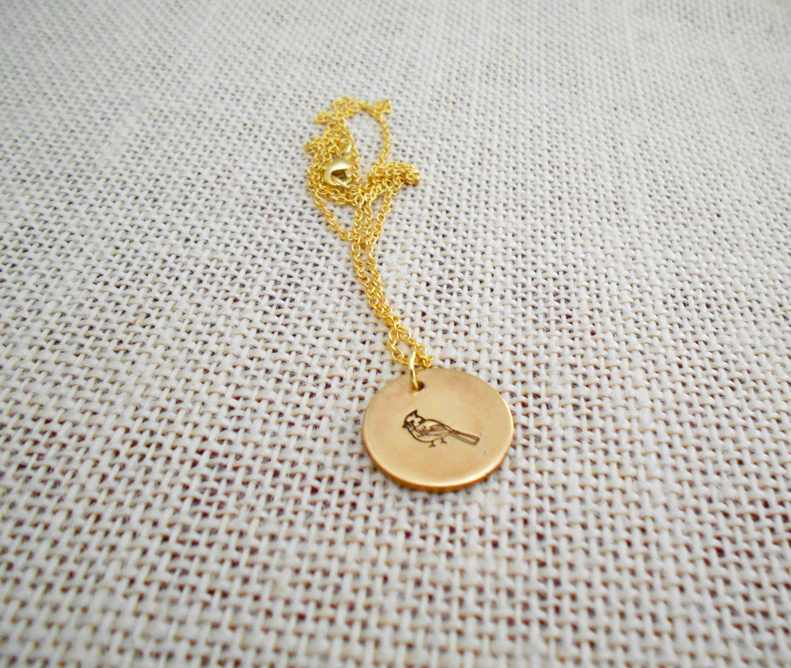 Cardinal Necklace, Gold Cardinal Necklace, Cardinal Gift for Mom ...