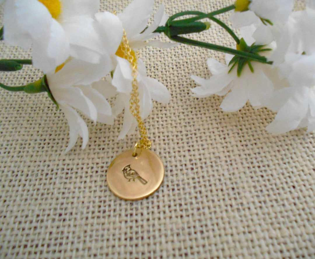 Cardinal Necklace, Gold Cardinal Necklace, Cardinal Gift for Mom ...