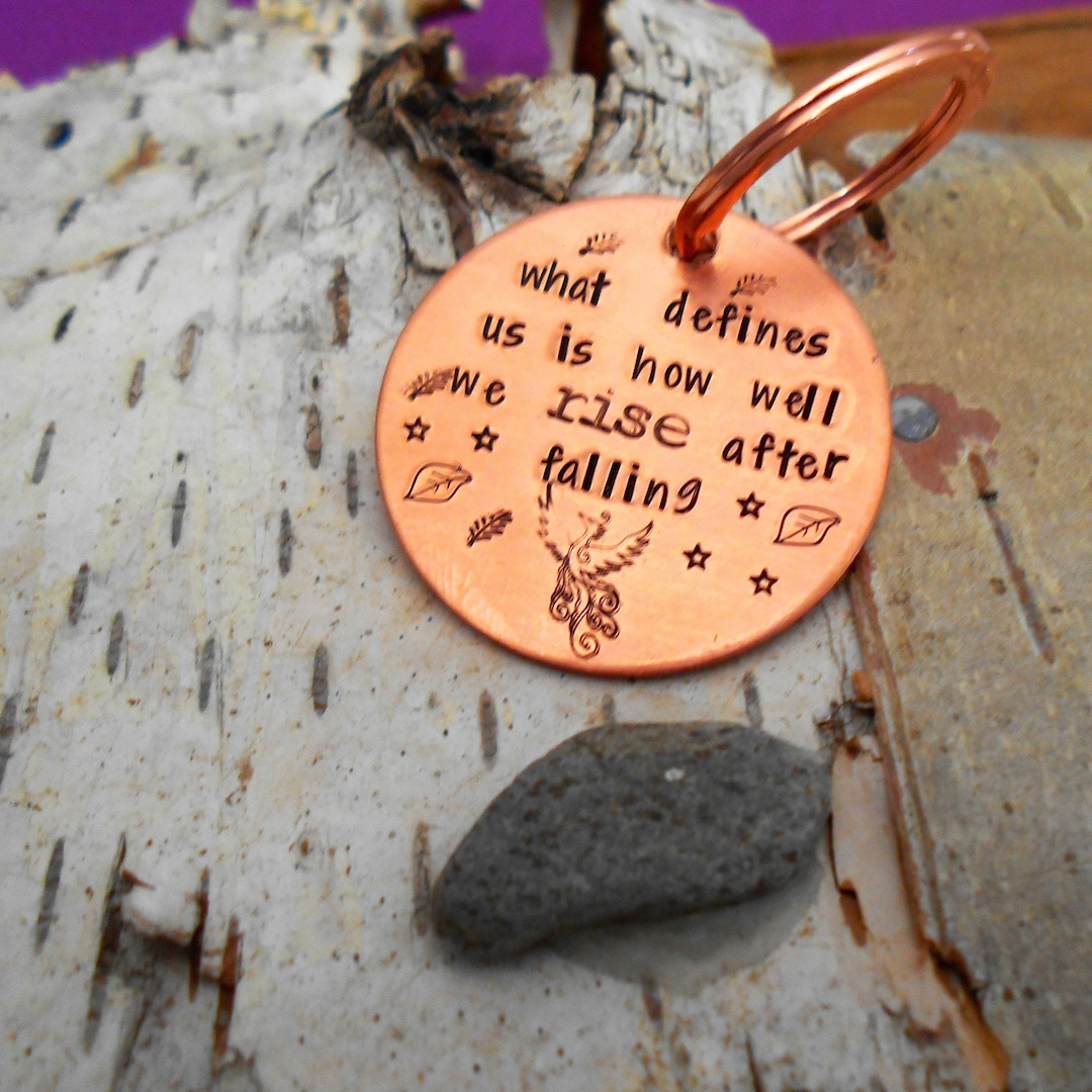 Phoenix Keychain, Phoenix Rising Keychain, Copper Keychain, Strength ...