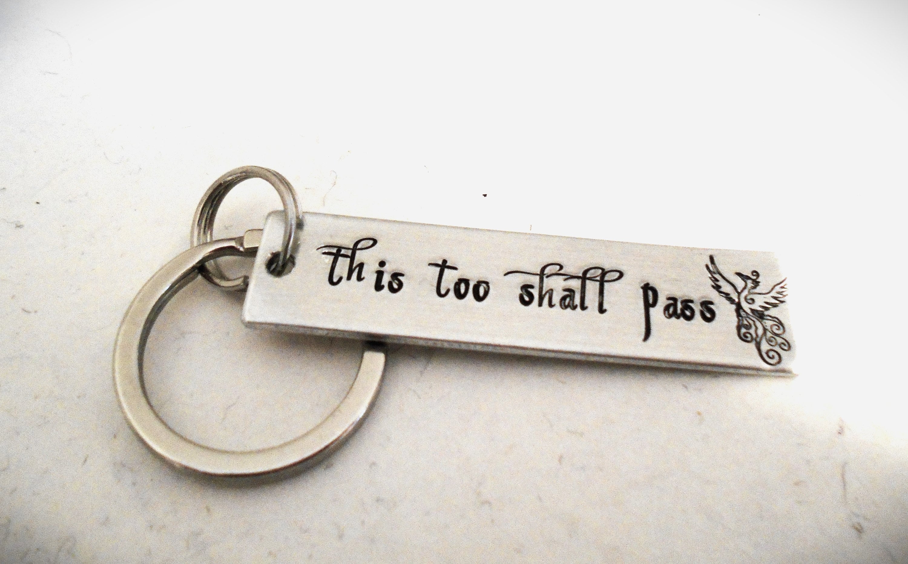 This Too Shall Pass Keychain, Phoenix Keychain, Grief Gift, Strong ...