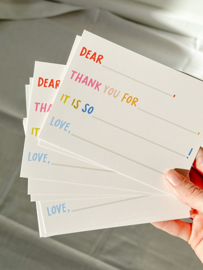 Printable Childrens Thank You Card, Kids Fill in Blank Card, Kids ...