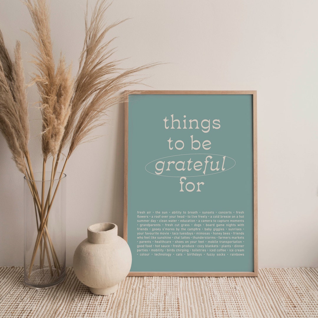 8x10 Gratitude Print, Gratitude Wall Art, Things to Be Grateful For ...
