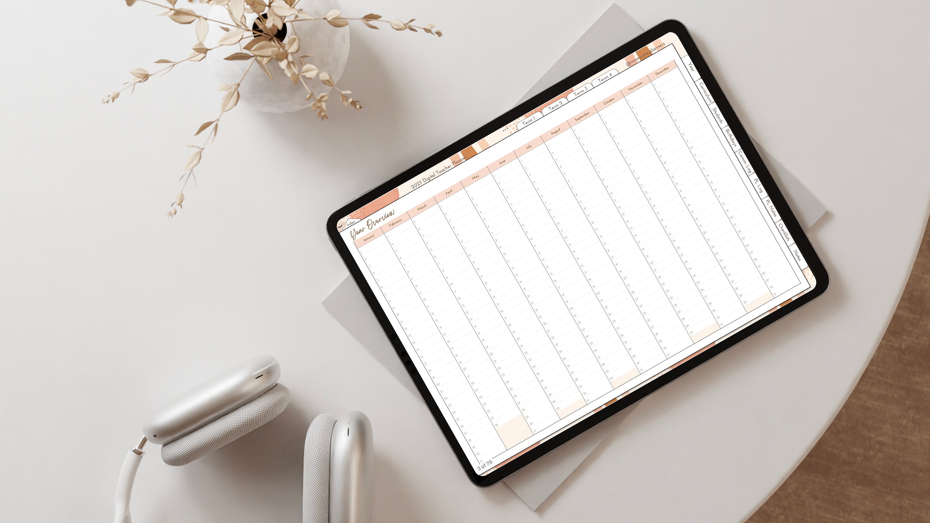 2023 Peach Rainbow Digital Australian Teacher Planner Undated - Etsy ...