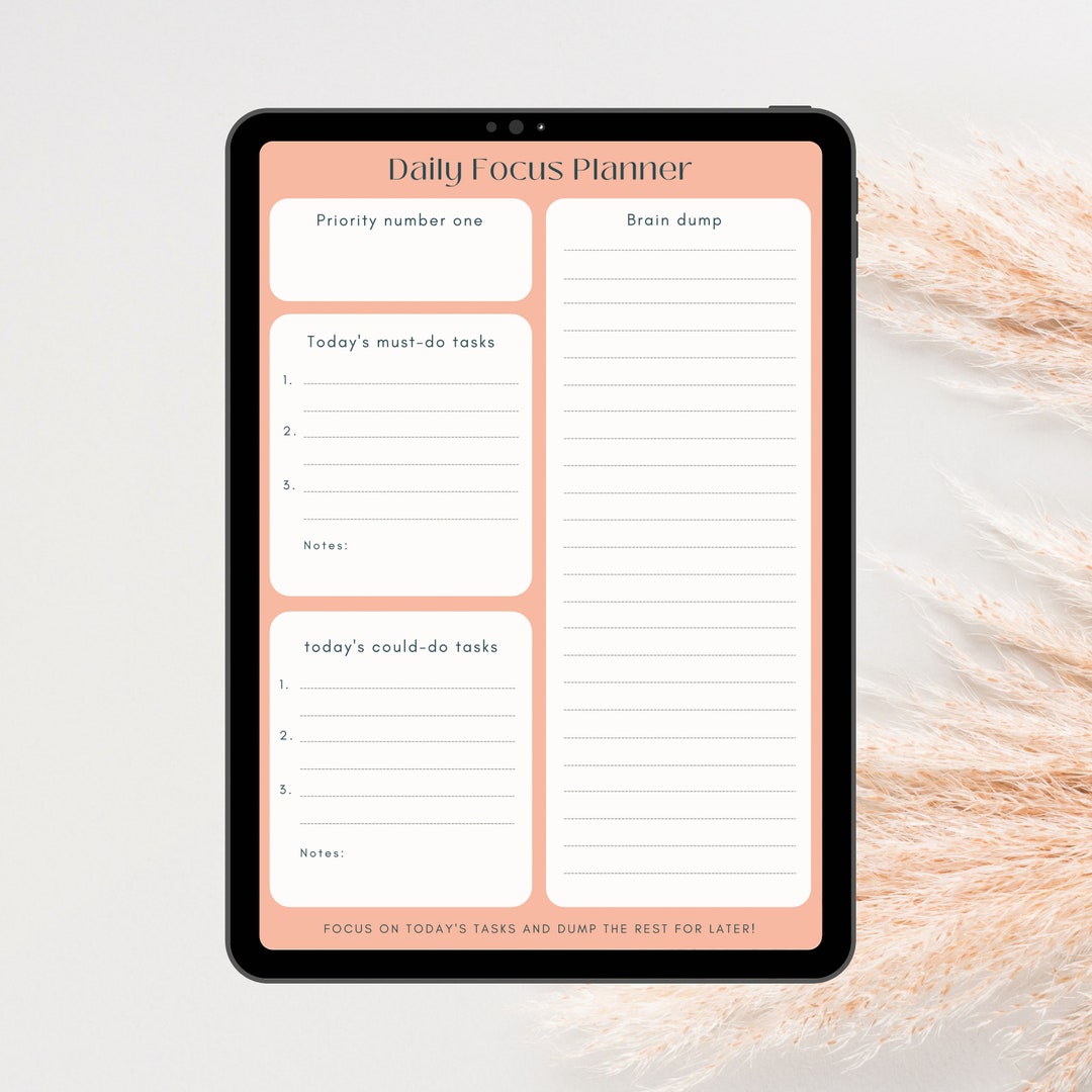 Daily Focus Digital Planner Insert - Etsy