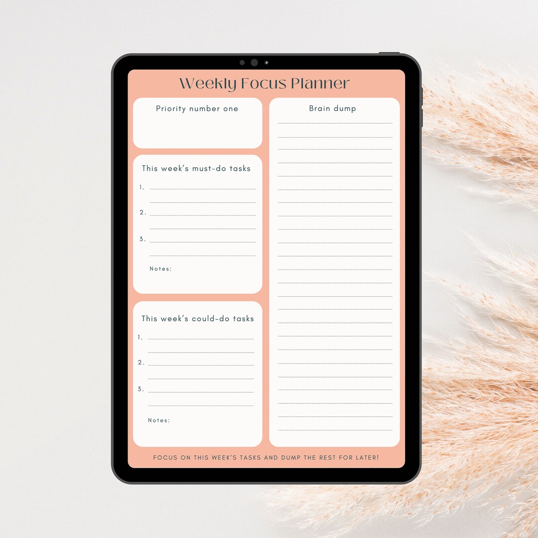 Weekly Focus Planner - Etsy