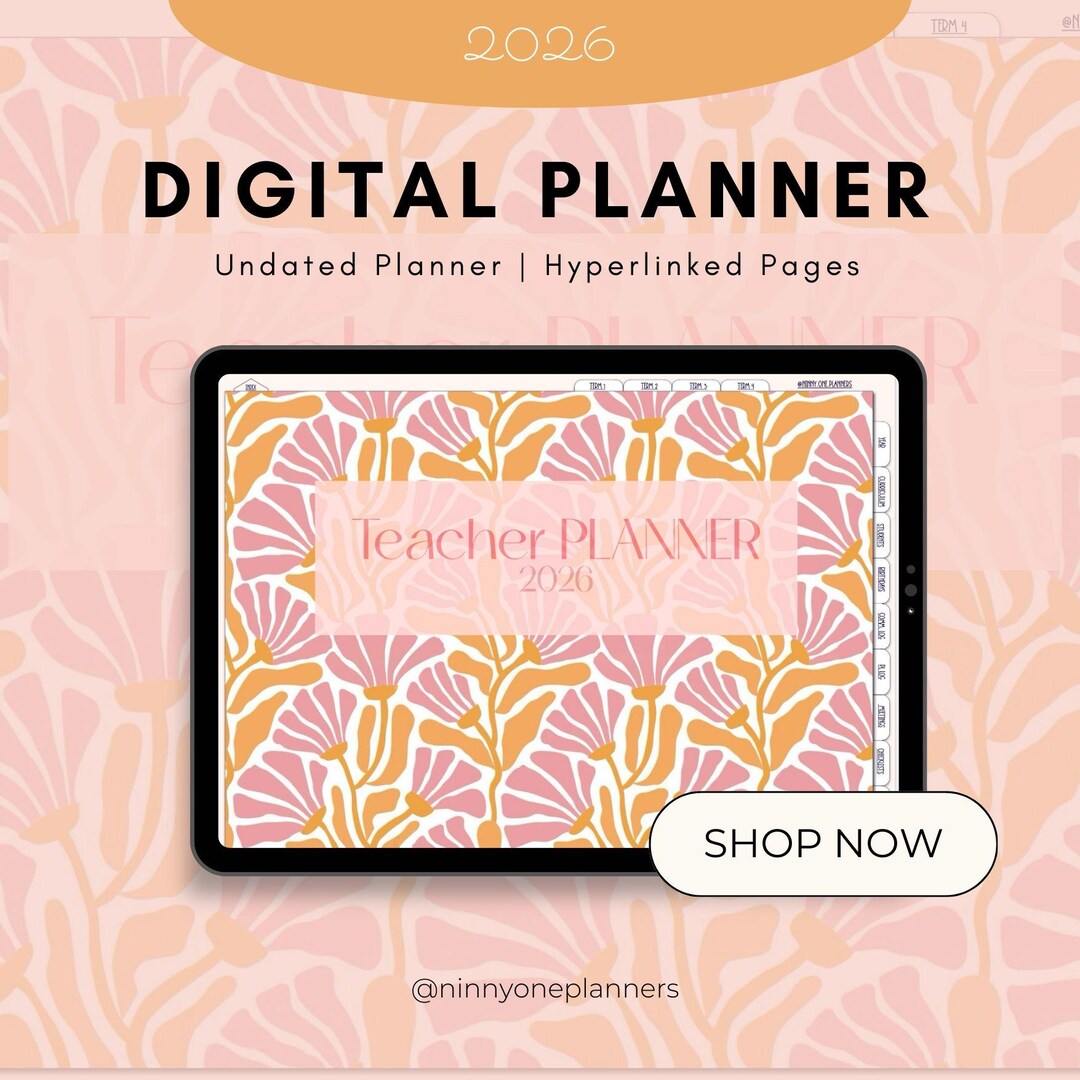 2026 Digital Teacher Planner for iPad | Hyperlinked Goodnotes Planner ...