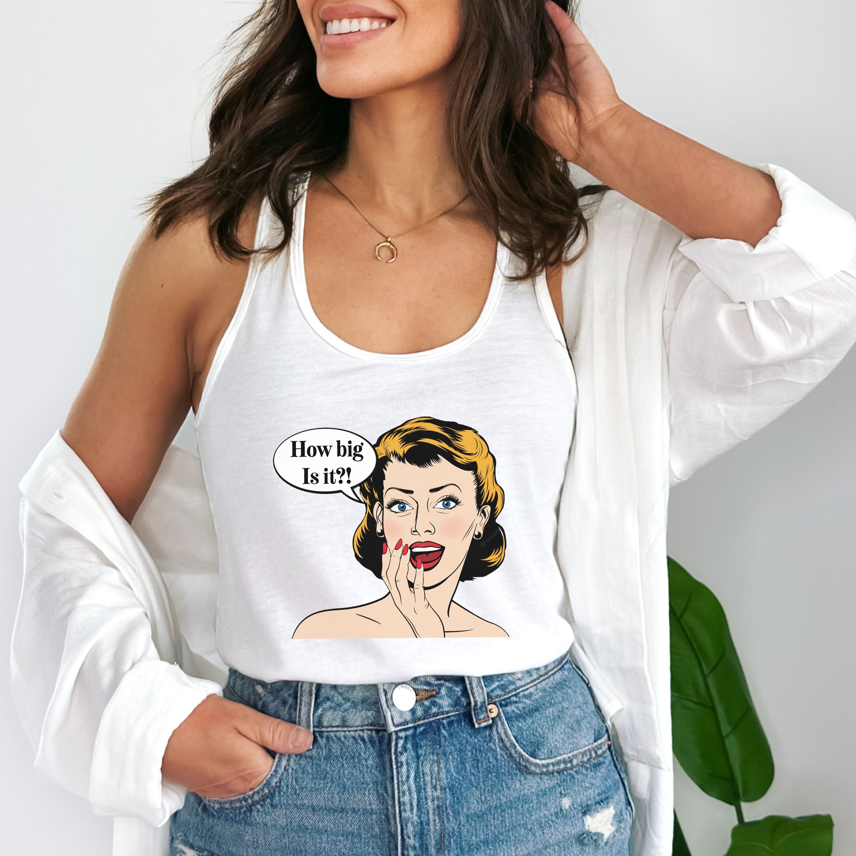 How Big is It Naughty Tank Lifestyle Tank Top Funny Shirt Naughty Girl ...