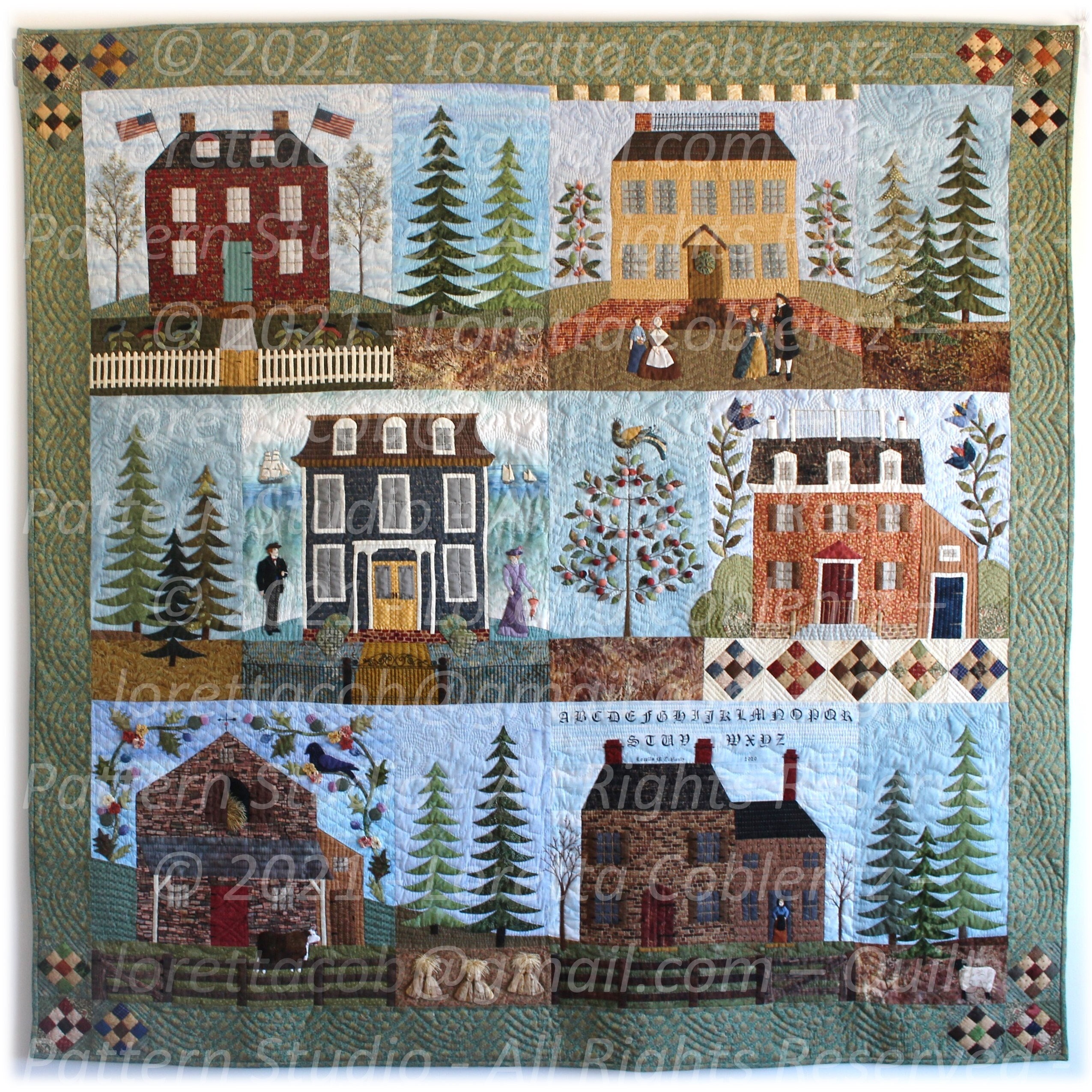 A Colonial Neighborhood House Quilt Pattern - Etsy