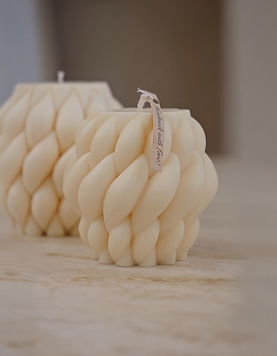 Large Soy Knot Candle: Handmade Twisted Pillar, 25 Oz | Unique Pillar ...
