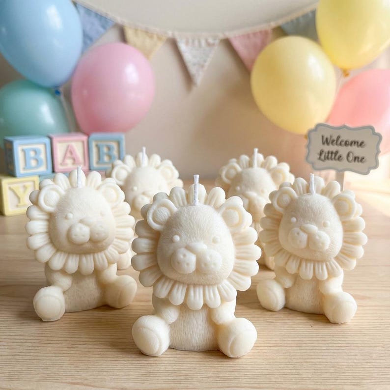 Lion Candle Favors – Safari Baby Shower Gifts | Jungle Wild One 1st ...