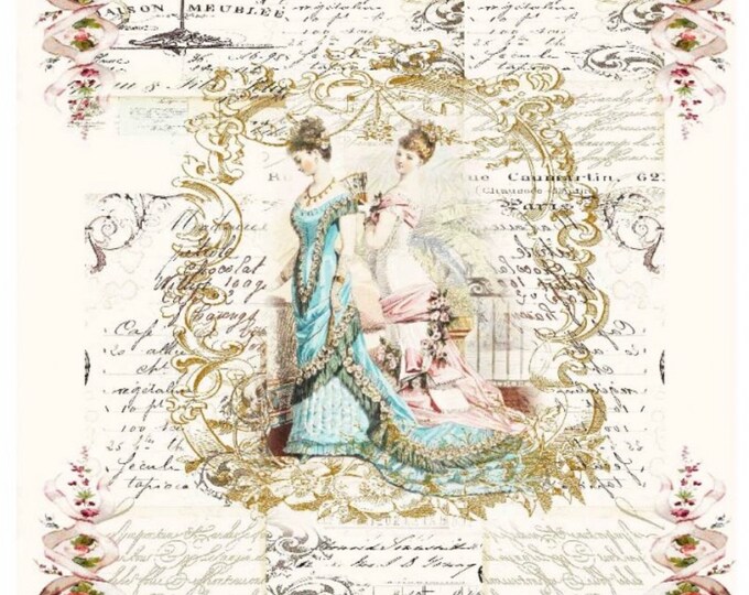 Vintage Ladys Rice Paper With Beautiful Roses - Etsy Canada