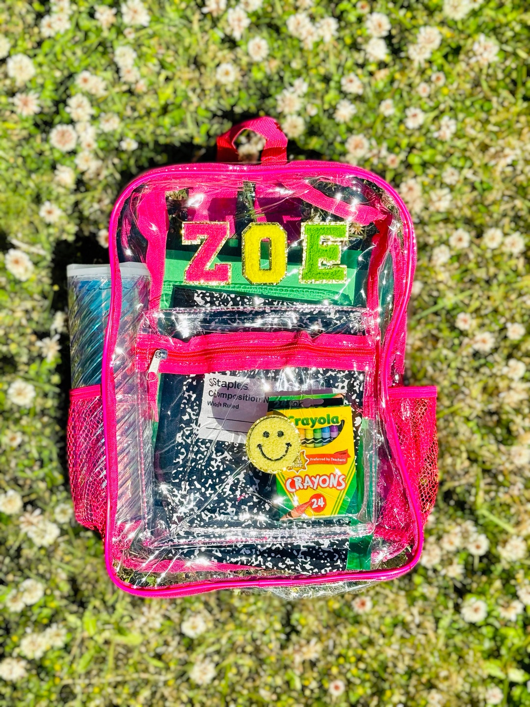 Kids Clear Backpack With Patches, Personalized Backpack, Stoney Clover ...